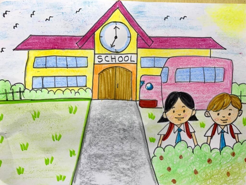 School Drawing | Easy & Beautiful Step-by-Step Tutorial Learn Within 1 Hour